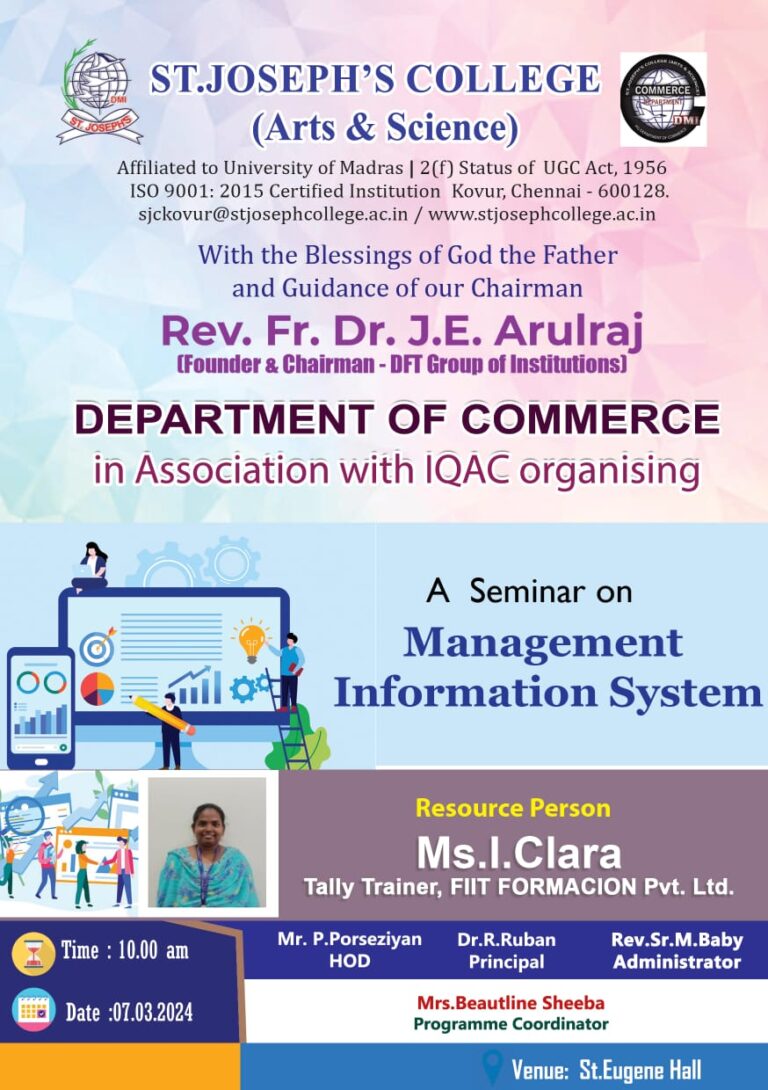 St. Joseph’s College(Arts & Science) » A Seminar on Management ...